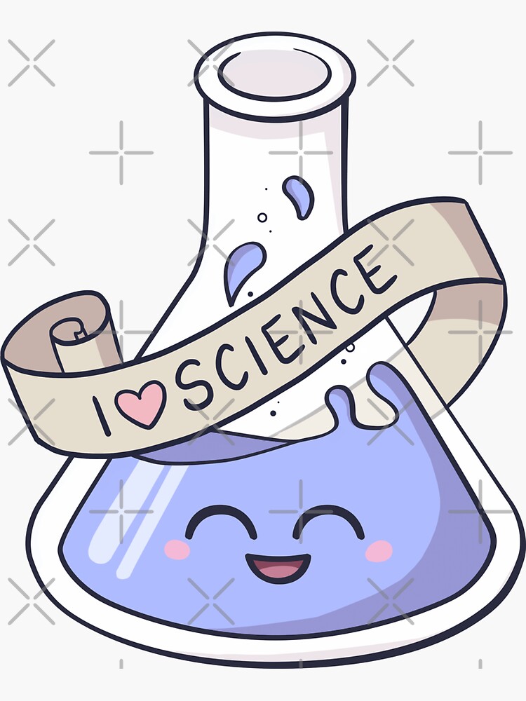 "I Love Science - Cute Laboratory Flask" Sticker by cutescience | Redbubble