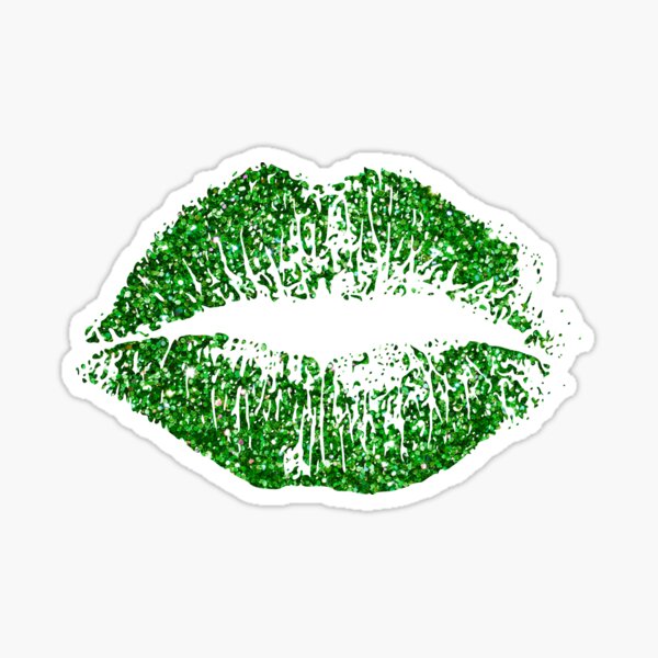"Stylish Green Glitter Lips" Sticker for Sale by enhan | Redbubble