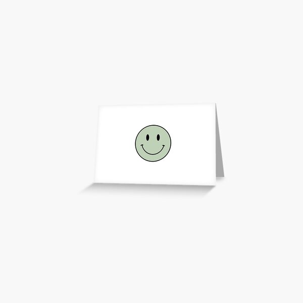 "sage green smiley face " Greeting Card by ntsdesigns | Redbubble