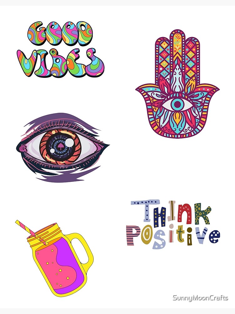 "Good Vibes Sticker Pack" Poster by SunnyMoonCrafts | Redbubble
