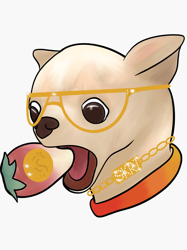 "Cute Dog & strawberry Meme : Flex edition" Sticker for Sale by ...