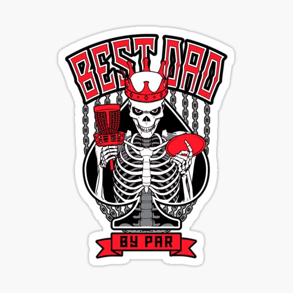 "Best Dad By Par Disc Golf Ace Of Spades Gothic Skull King" Sticker for ...