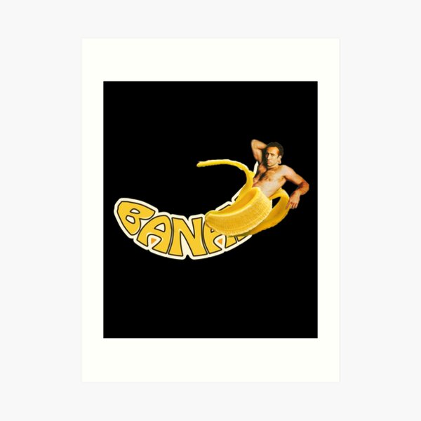 "nicolas cage banana troll" Art Print for Sale by frijaaido | Redbubble