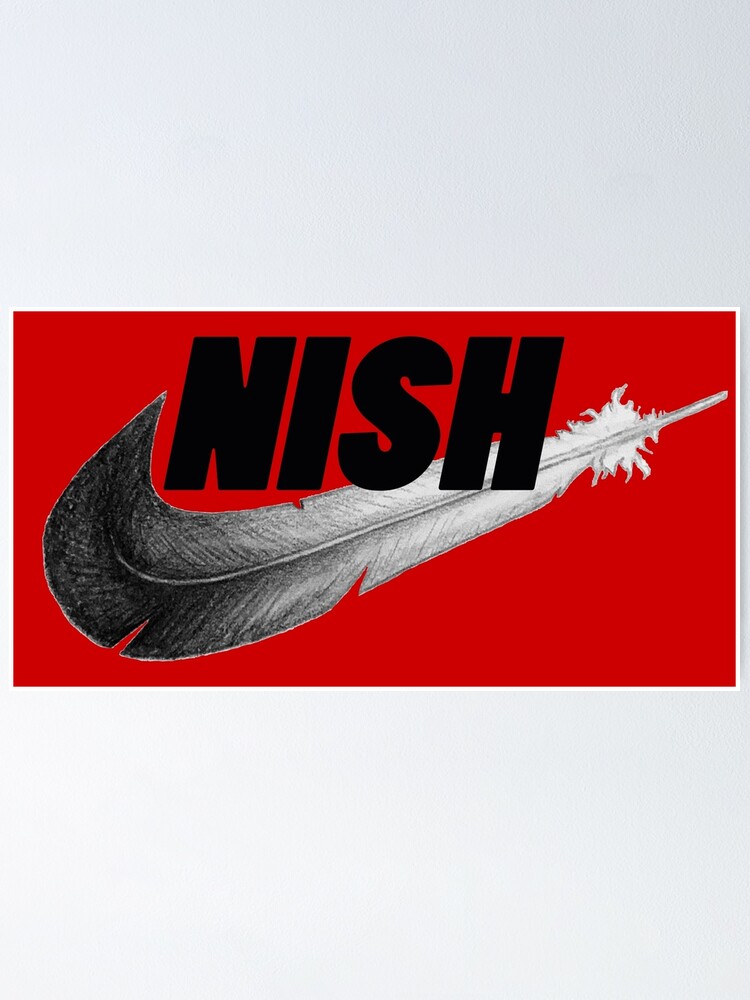 Póster «Logotipo rojo de Nish Shwoosh» de Shibastik | Redbubble