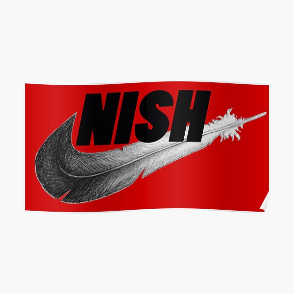 Póster «Logotipo rojo de Nish Shwoosh» de Shibastik | Redbubble