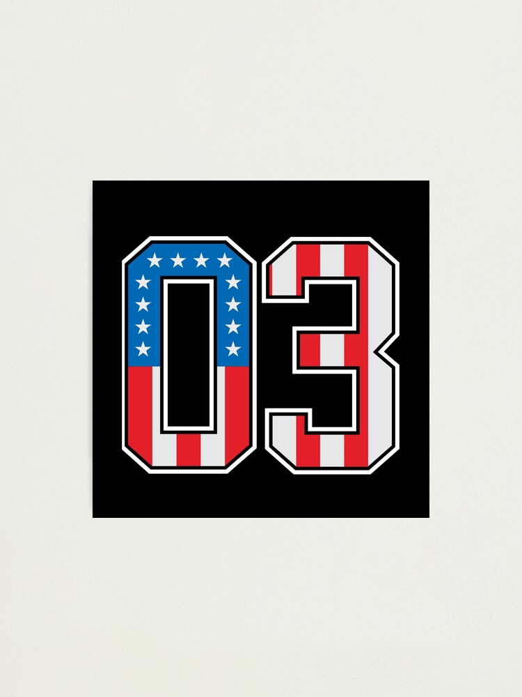 Lámina fotográfica «Vintage número 3 americano elegante número tres ...