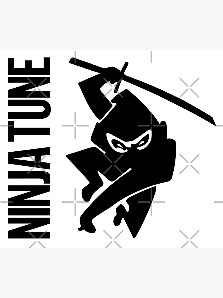 "Ninja Tune logo 1 naming left (clear backgrounds)" Sticker for Sale by ...
