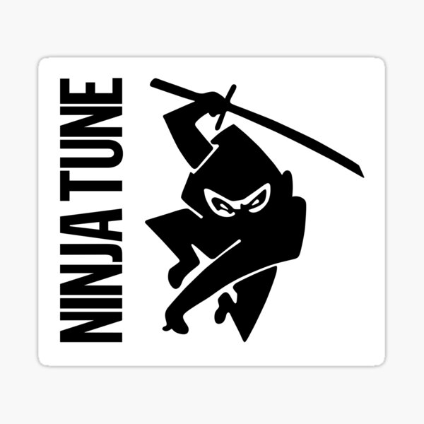 "Ninja Tune logo 1 naming left (clear backgrounds)" Sticker for Sale by ...