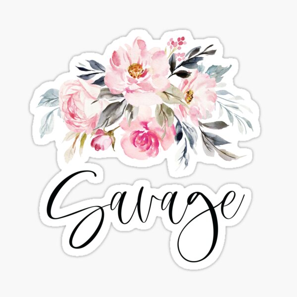 "Savage Pink Flowers" Sticker by bloomave | Redbubble