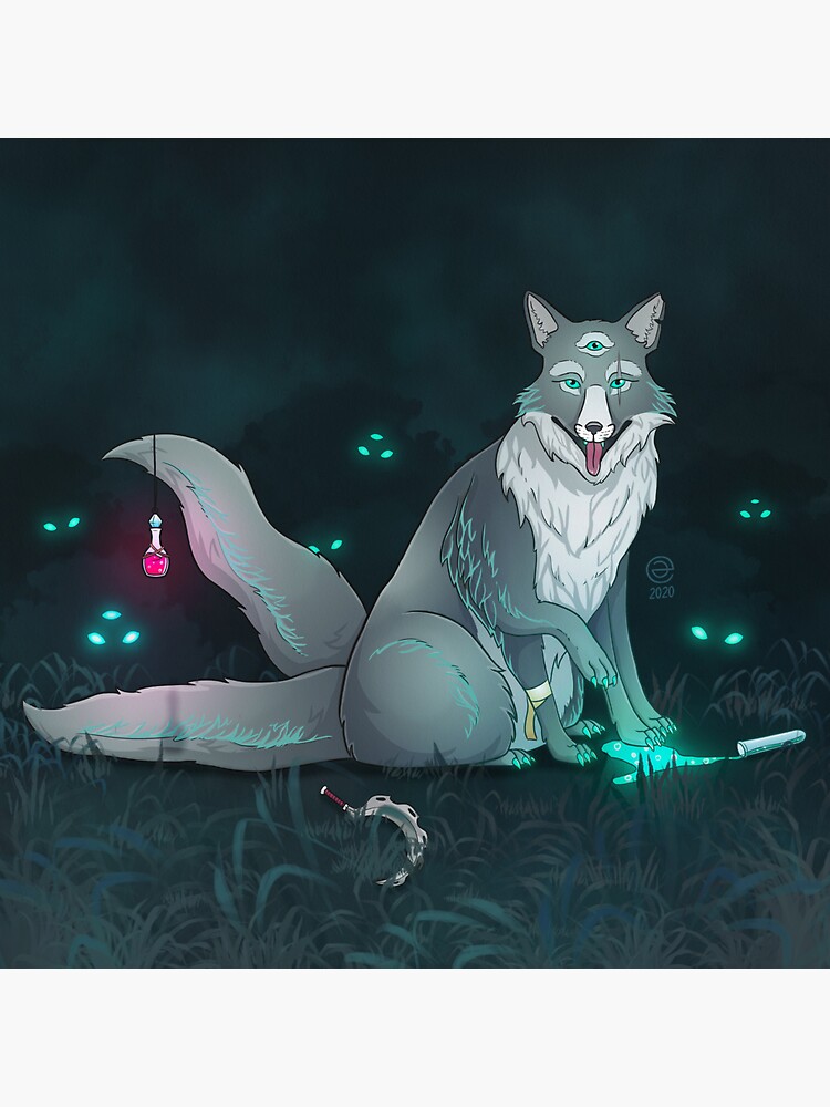 "Creepy Monster Fox | Fox | Green | Night | Vial | ellyonart | Fantasy ...