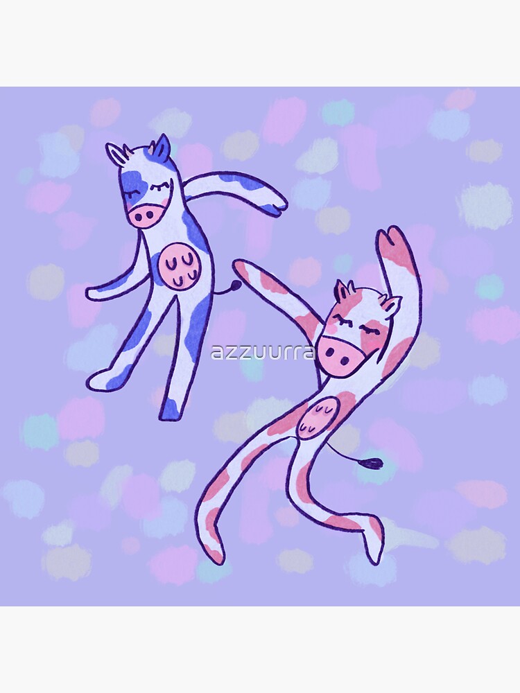 "dancing cows" Sticker for Sale by azzuurra | Redbubble