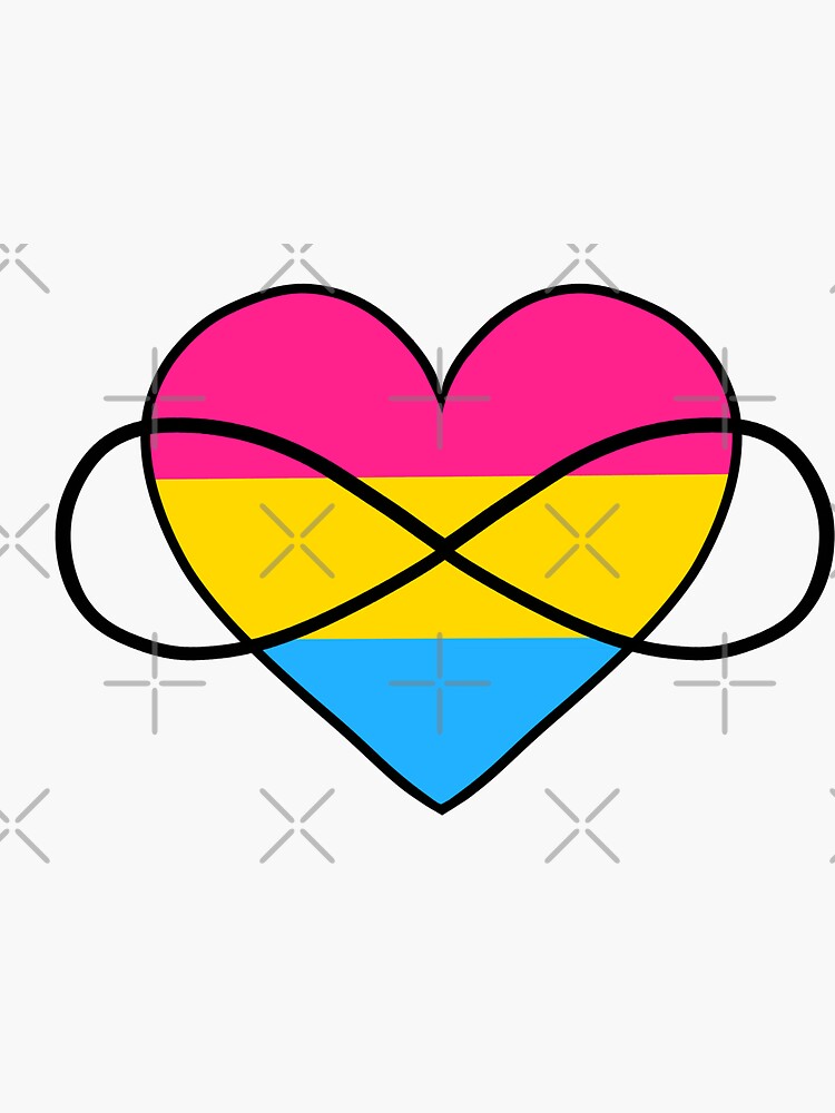 "Pan Polyamorous Heart" Sticker for Sale by cheriimallow | Redbubble