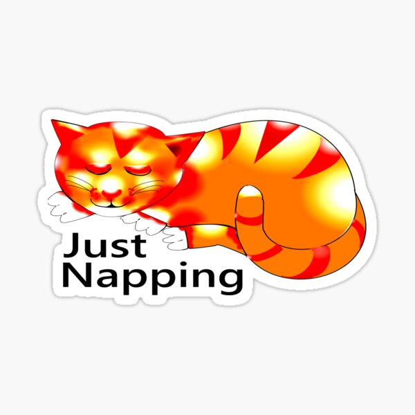 "Cat Napping" Sticker for Sale by CUKOOdesigns | Redbubble
