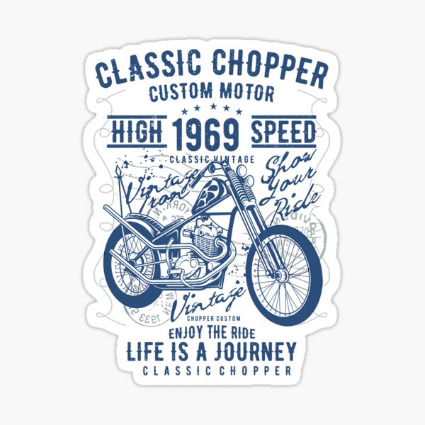 "Classic Vintage Chopper Motorbike Custom Motor " Sticker for Sale by ...