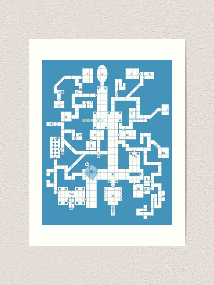 "Old School Blue Dungeon Map" Art Print by Paratime-Design | Redbubble