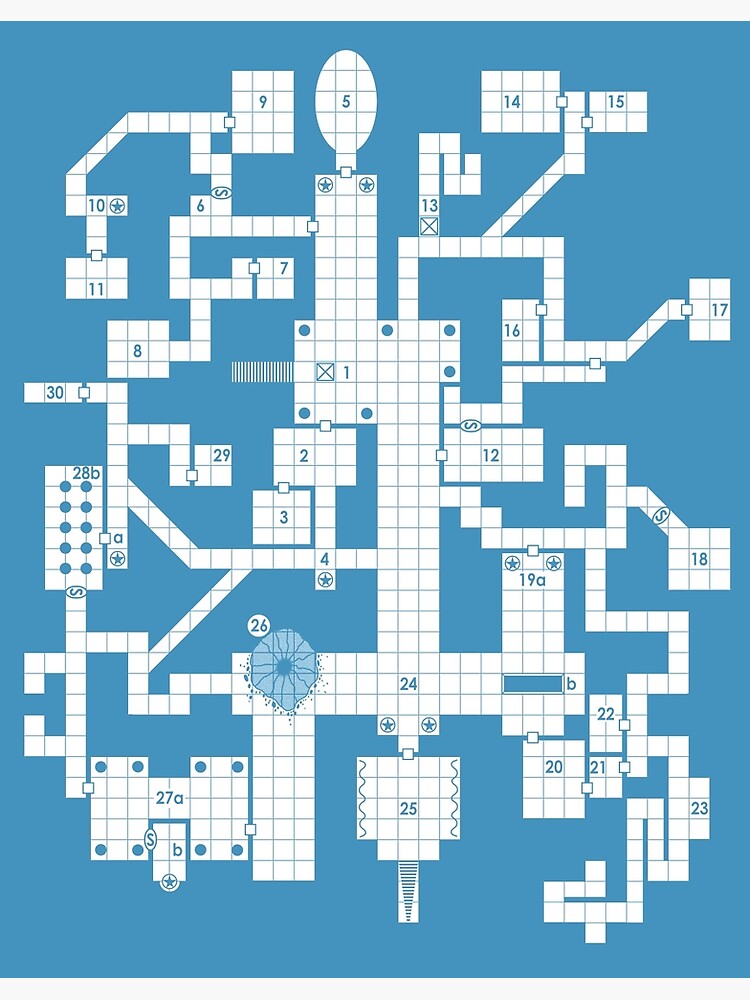 "Old School Blue Dungeon Map" Poster by Paratime-Design | Redbubble