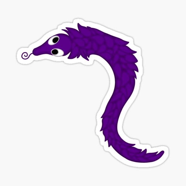 "Purple Worm on a String" Sticker by DoodleFurry | Redbubble