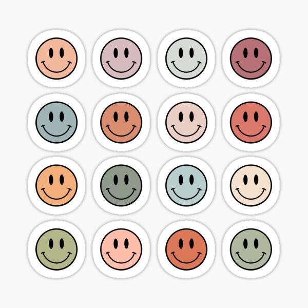 "Mini Smiley Faces Bundle - Muted Pastels" Sticker for Sale by ...