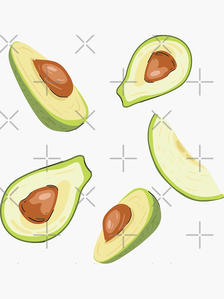 "Avocado sticker, avocado stickers, vegan sticker, vegetable sticker ...