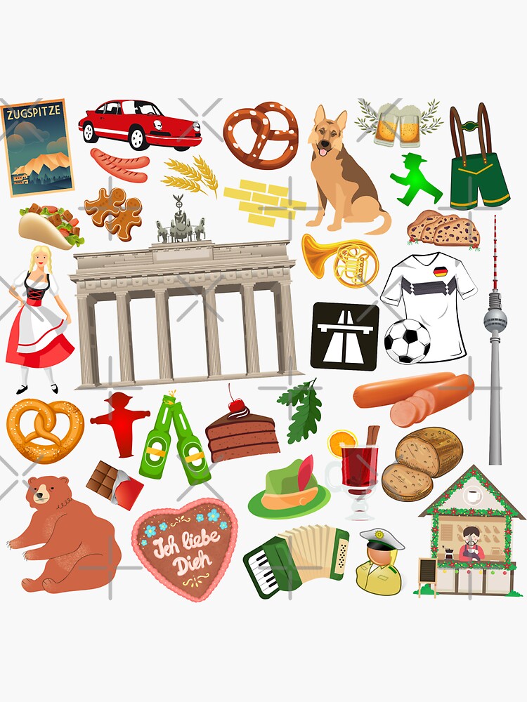 "Germany Travel Icons" Sticker for Sale by FancyPlanet | Redbubble