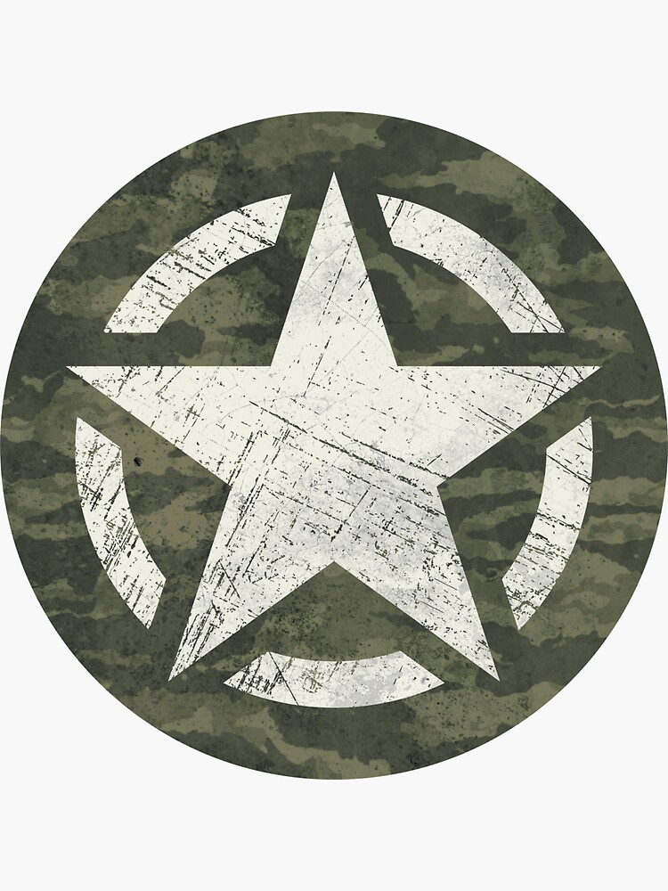 "Military Star Vintage White" Sticker for Sale by Royal-Elite | Redbubble