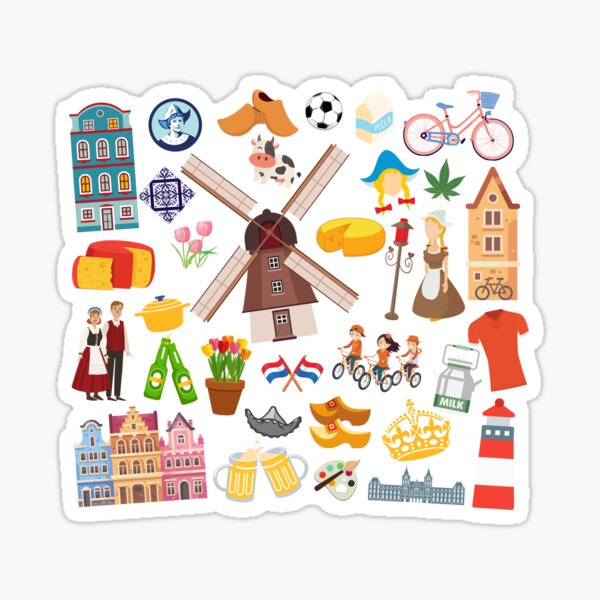 "Netherlands Travel Icons" Sticker for Sale by FancyPlanet | Redbubble