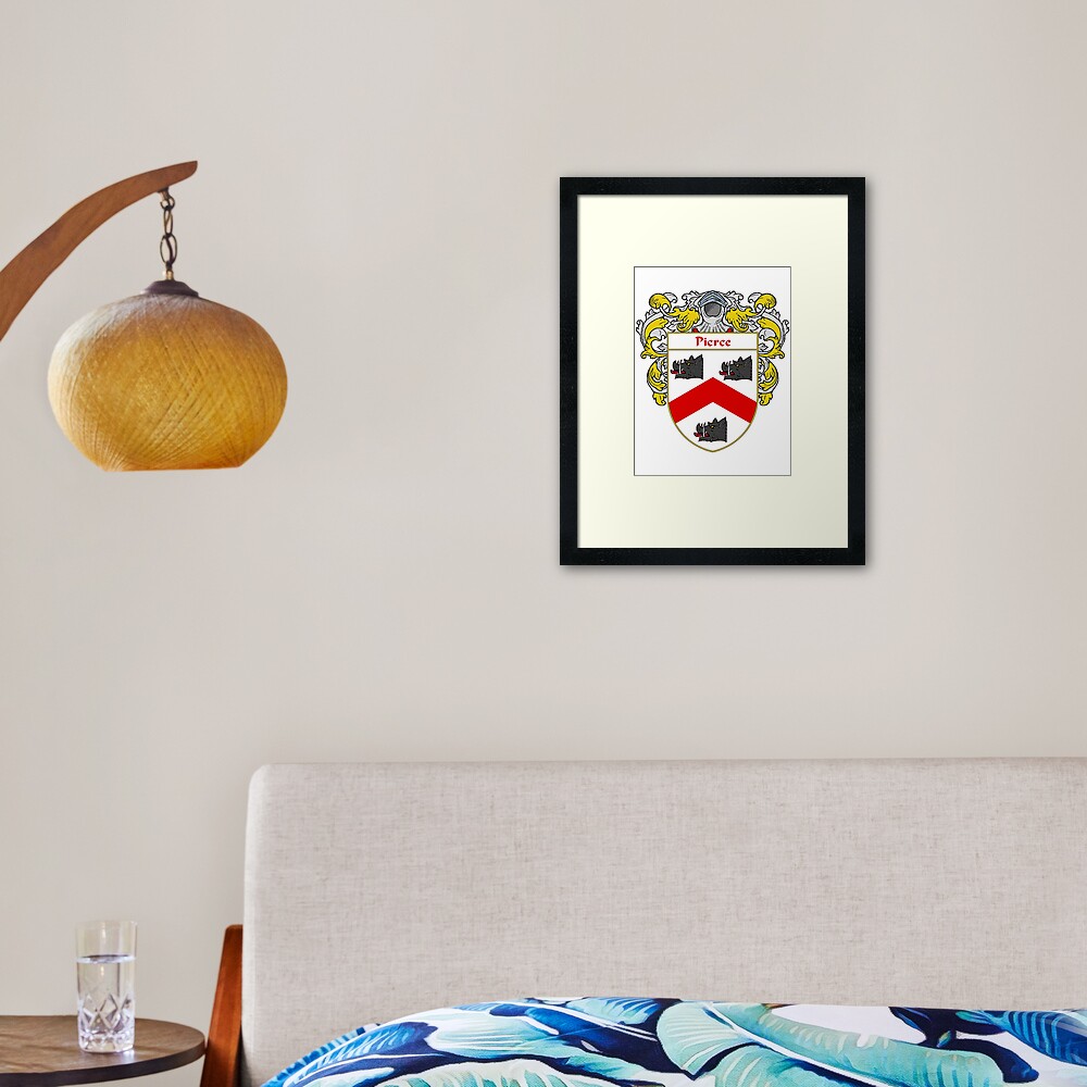 "Pierce Coat of Arms / Pierce Family Crest" Framed Art Print for Sale ...