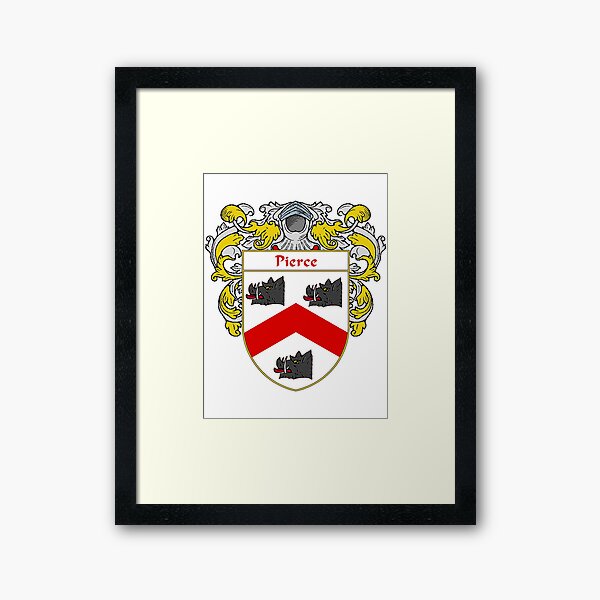 "Pierce Coat of Arms / Pierce Family Crest" Framed Art Print for Sale ...