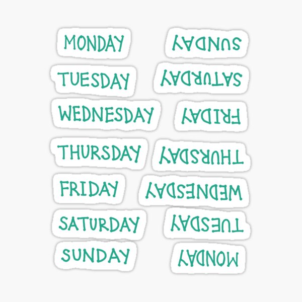 Sticker: Wochentage | Redbubble