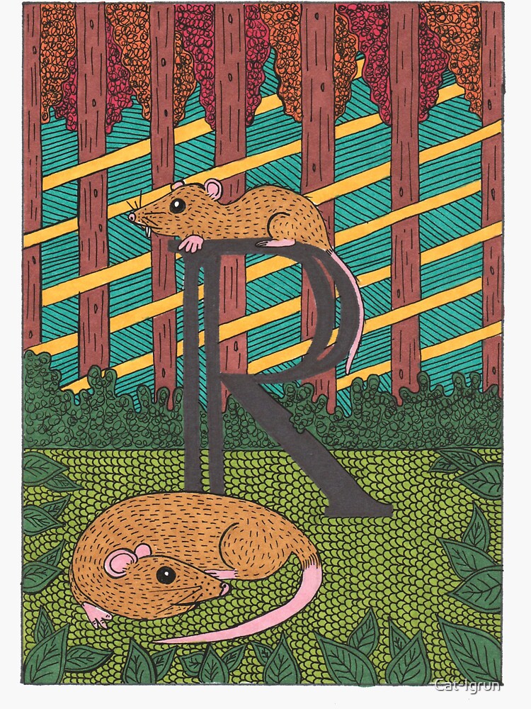 "R is for Rats" Sticker by Cat-Igrun | Redbubble