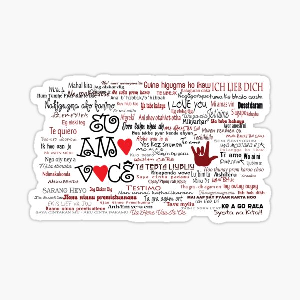 "I love you in over 100 different languages!" Sticker for Sale by ...