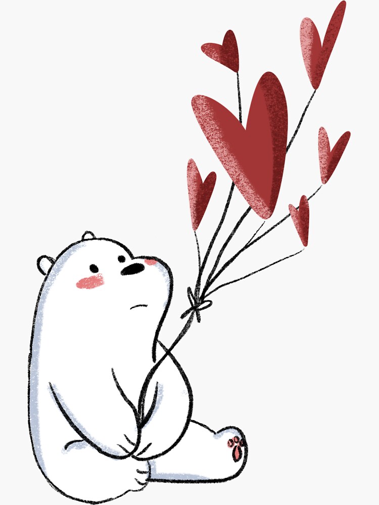 "Ice Bear with Heart Ballons" Sticker for Sale by CarolynBraley | Redbubble