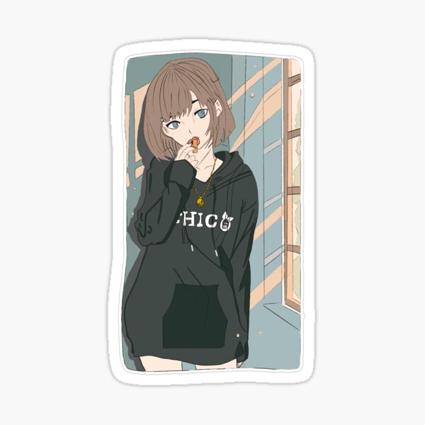 "Anime Girl" Sticker for Sale by honeybeemystore | Redbubble
