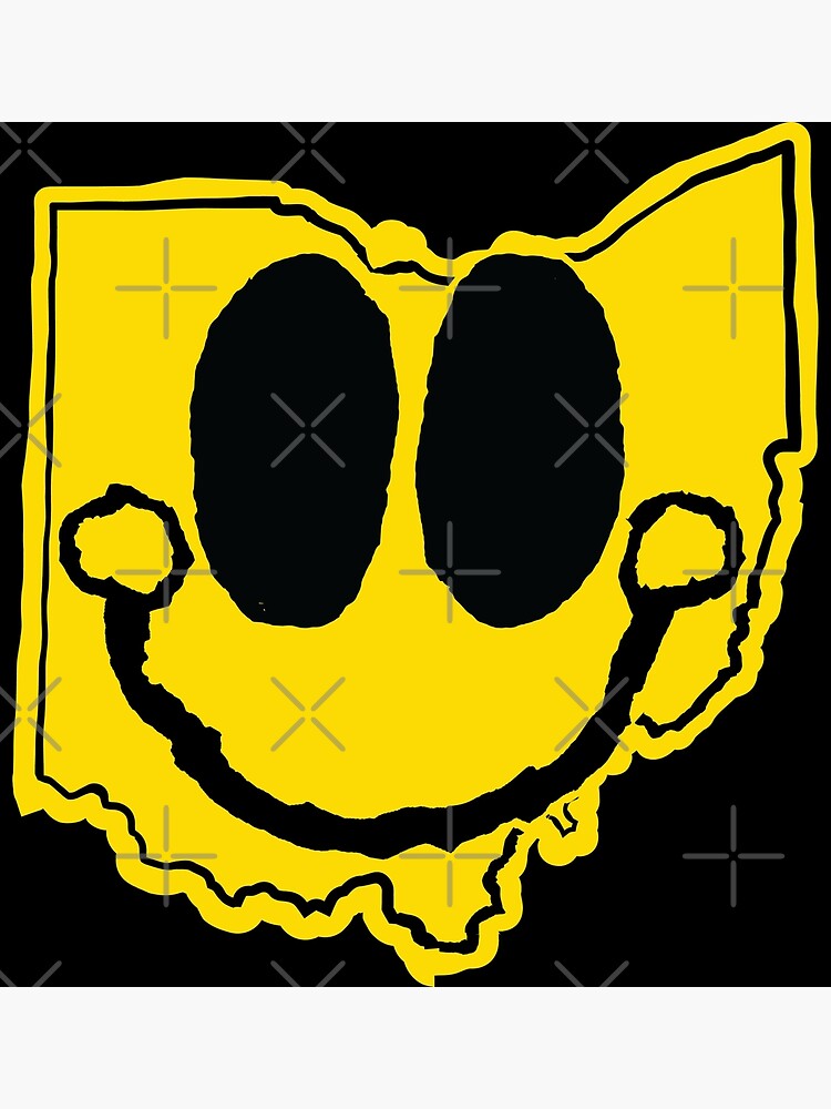 "Ohio Happy Cartoon Map Face with smile" Poster for Sale by pelagio ...