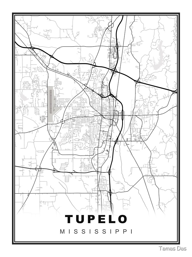 "Tupelo Map" Sticker for Sale by Tamas Das | Redbubble