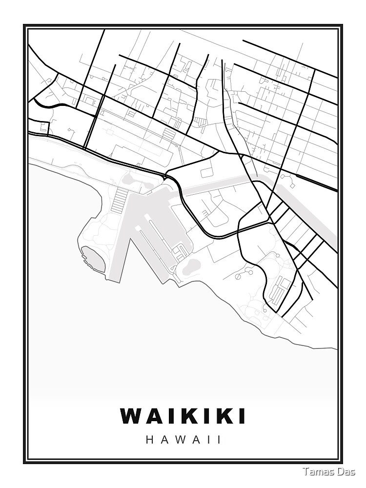 "Waikiki Honolulu Map" Poster for Sale by sibudas | Redbubble