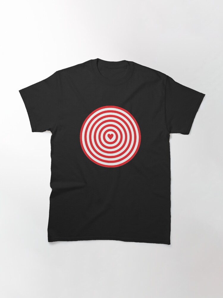"Red and white round target with heart." T-shirt by angelisart | Redbubble