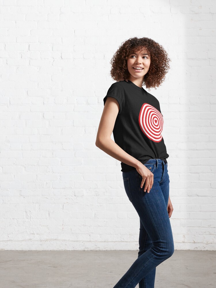 "Red and white round target with heart." T-shirt by angelisart | Redbubble