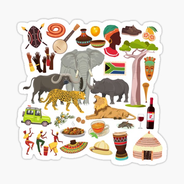 "South Africa Travel Icons " Sticker for Sale by FancyPlanet | Redbubble