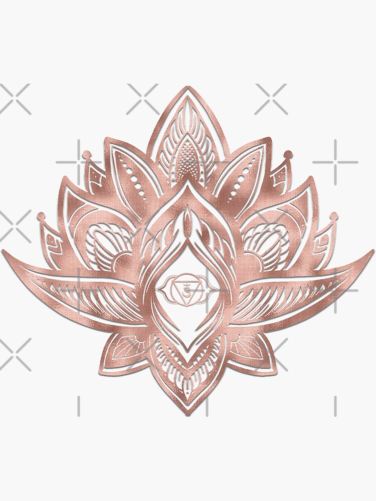 "Third Eye Chakra in Lotus Mandala (Rose Gold)" Sticker for Sale by ...