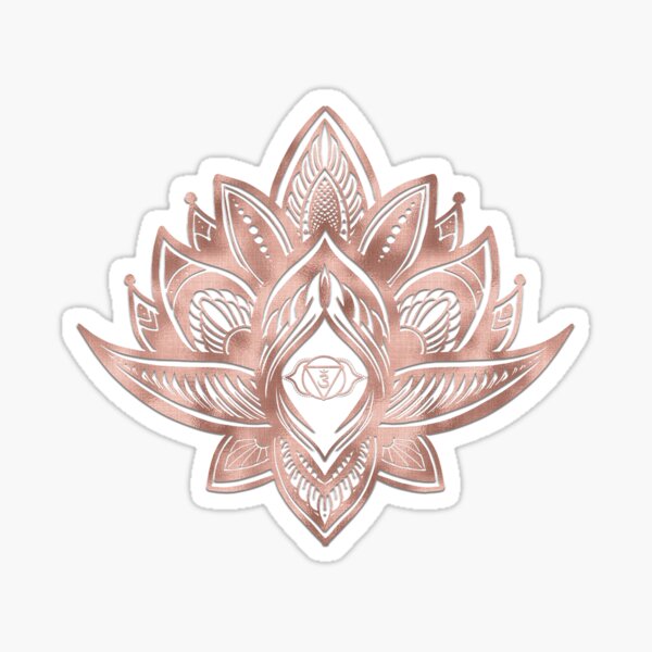 "Third Eye Chakra in Lotus Mandala (Rose Gold)" Sticker for Sale by ...