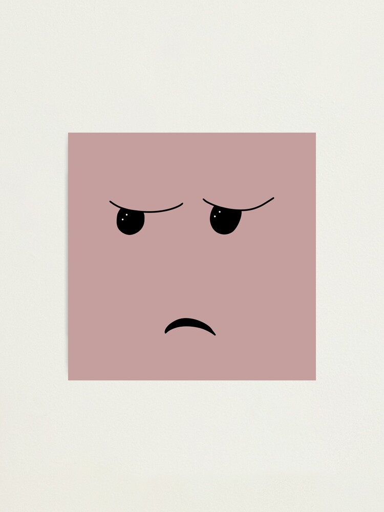 "Roblox face sad angry eyes and mouth" Photographic Print for Sale by ...