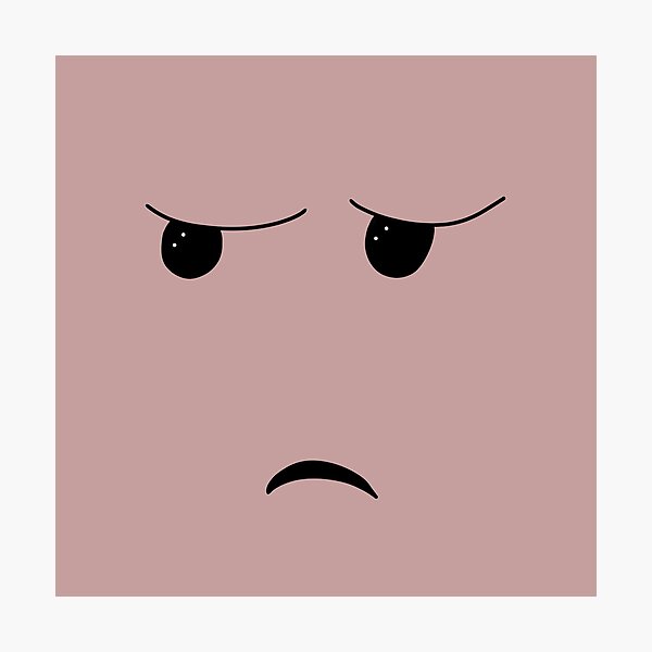 "Roblox face sad angry eyes and mouth" Photographic Print for Sale by ...