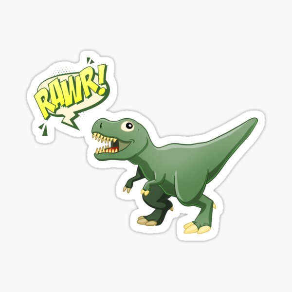 "Cartoon T-Rex" Sticker for Sale by gemmaelaineart | Redbubble