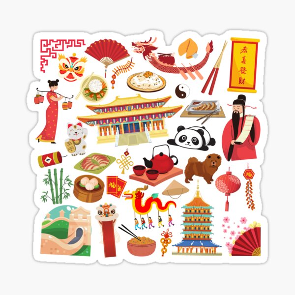 "China Travel Icons" Sticker for Sale by FancyPlanet | Redbubble
