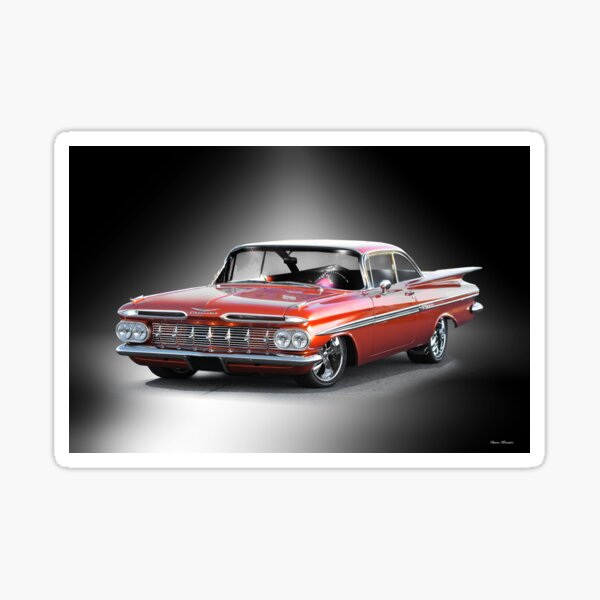 "1959 Chevrolet Impala" Sticker by DaveKoontz | Redbubble