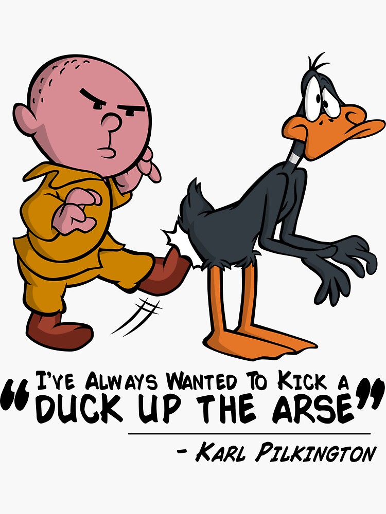 "Karl Pilkington - "I've always wanted to kick a duck up the arse ...