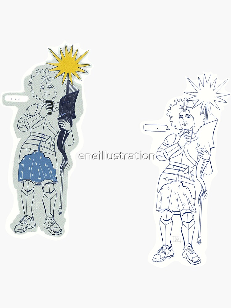 "Star Knight sticker set" Sticker for Sale by eneillustration | Redbubble