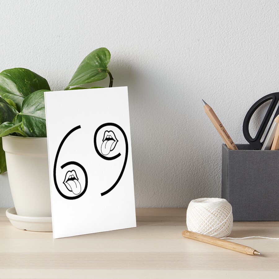 "69 Cartoon - Tongue out and lick" Art Board Print for Sale by ...
