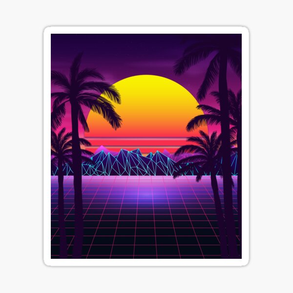 "Stunning Sunset Retrowave" Sticker for Sale by MaiZephyr | Redbubble